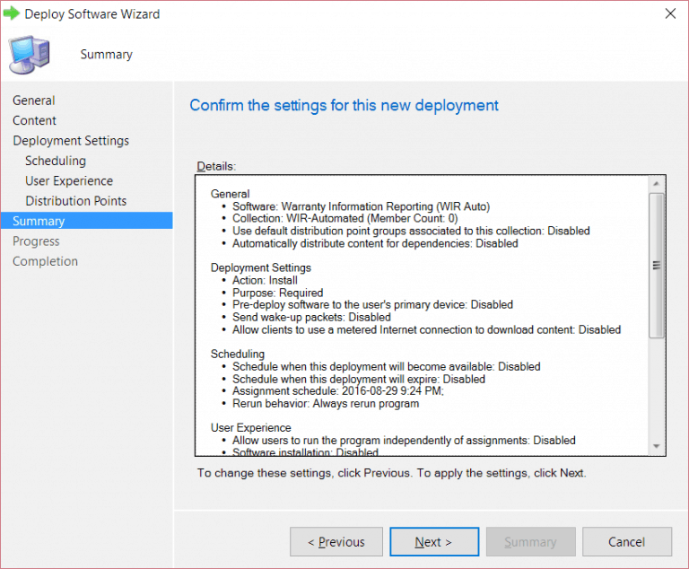 Automated WIR Deployment - Endpoint Insights Knowledge