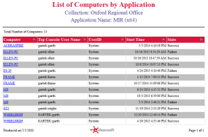 List of Computers by Application - Endpoint Insights Knowledge