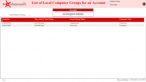 List of Local Computer Groups for an Account - Endpoint Insights Knowledge
