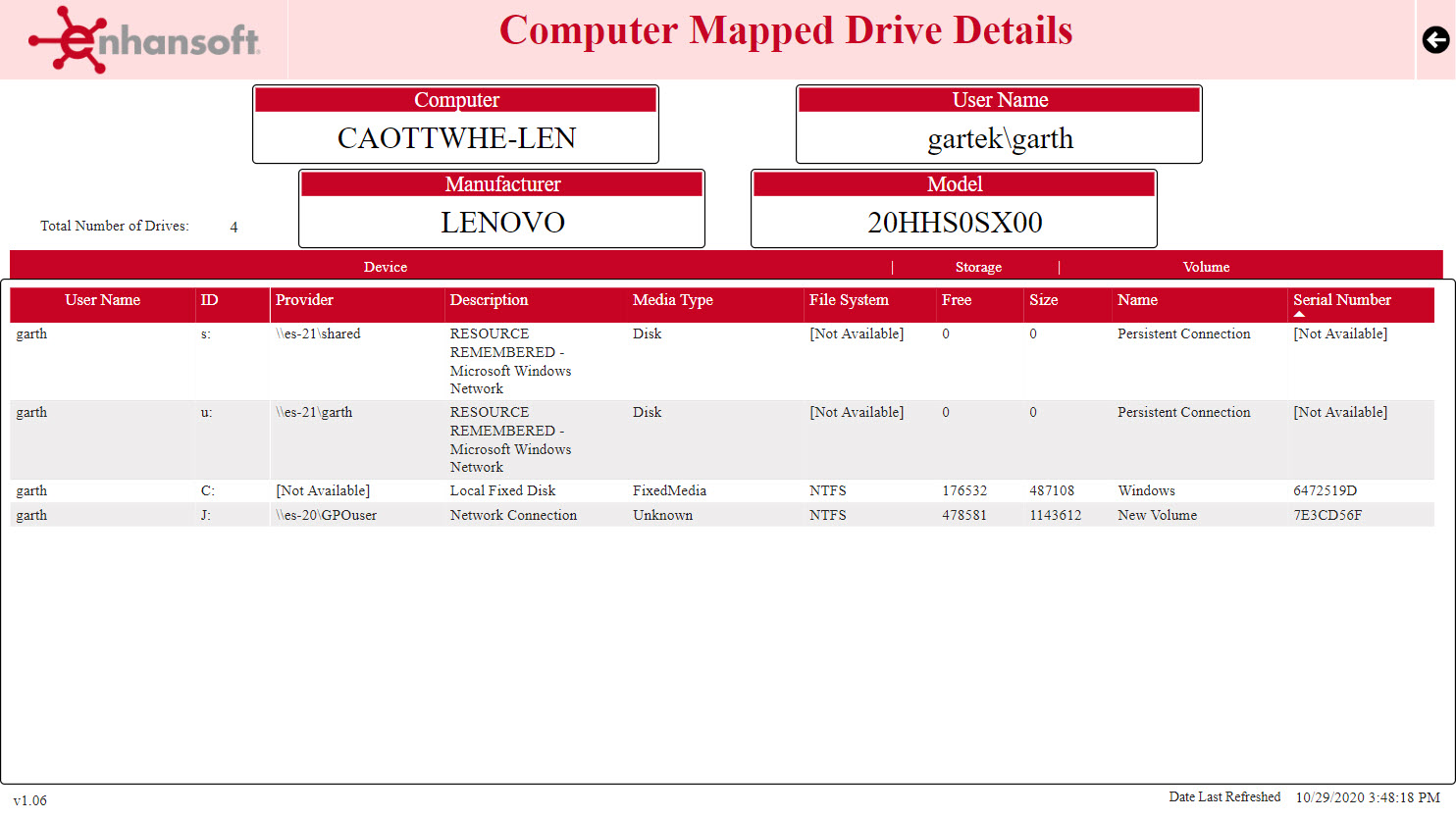 Computer Mapped Drive Details - Endpoint Insights Knowledge