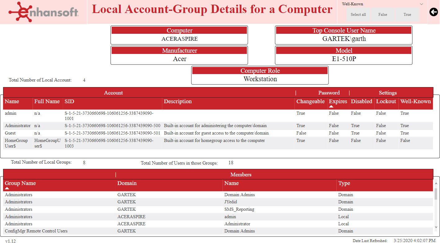 Local Account-Group Details for a Computer - Endpoint Insights Knowledge
