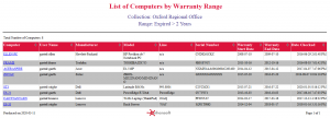 List of Computers by Warranty Range - Endpoint Insights Knowledge
